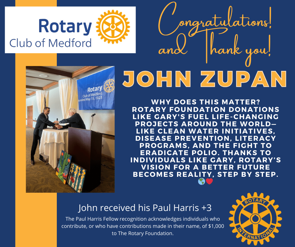 Celebrating Generosity & Service! - Rotary Club of Medford Oregon